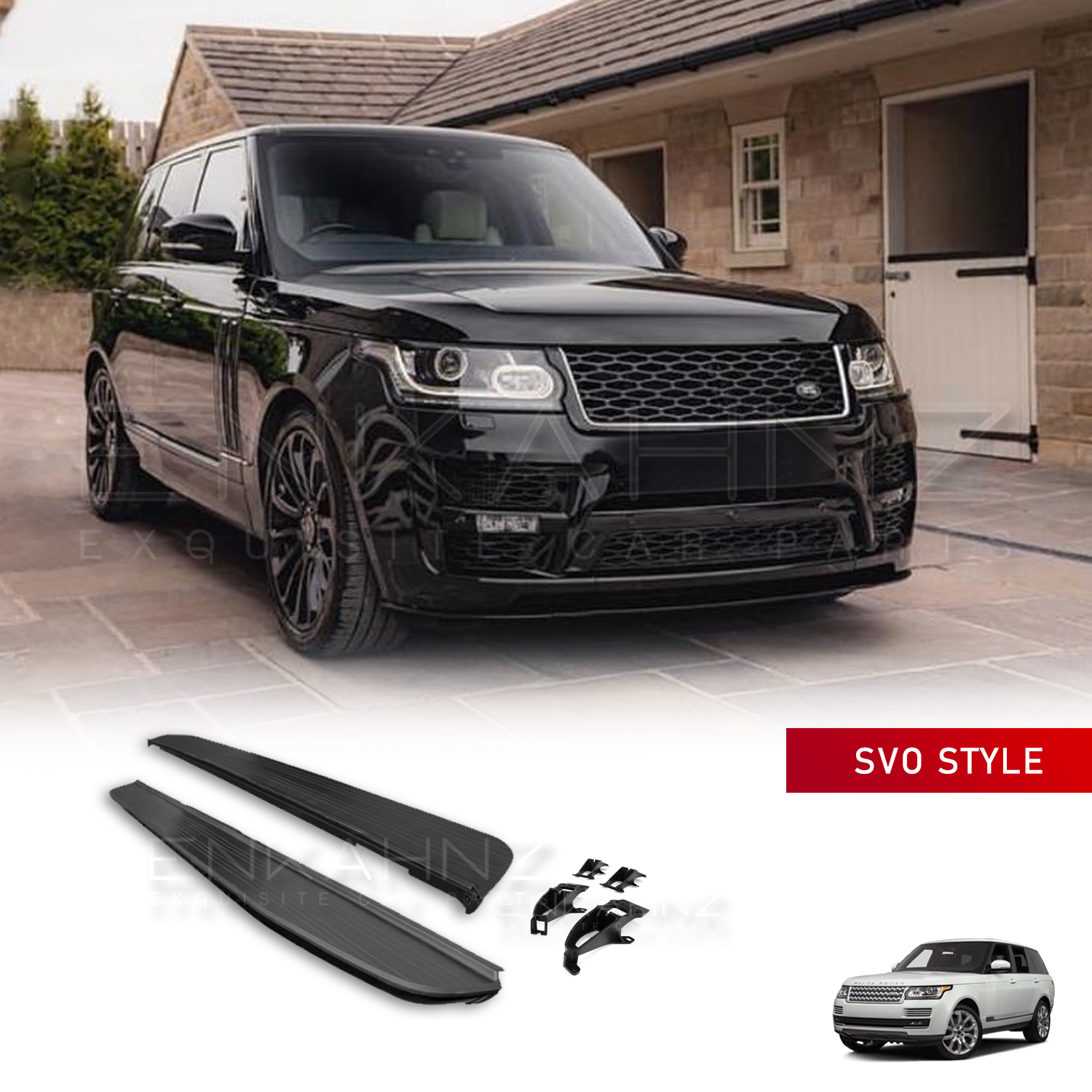 SIDE STEPS BLACK EDITION FOR RANGE ROVER VOGUE SVO STYLE L405 | 2013-2 ...