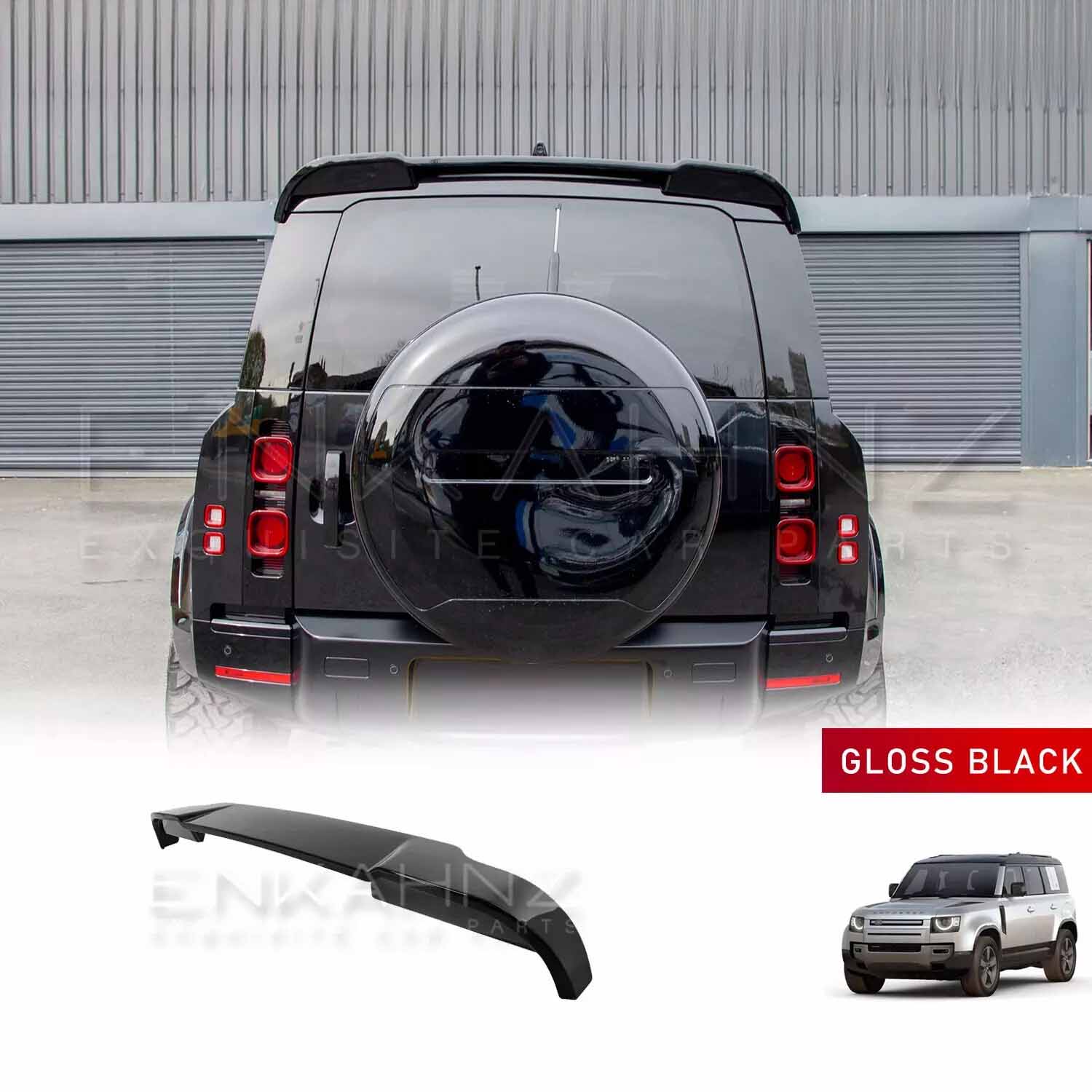 REAR ROOF SPOILER GLOSS BLACK FOR LAND ROVER DEFENDER STYLE 90 + 110 ...